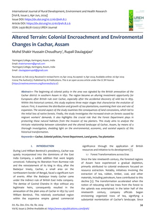Altered Terrain: Colonial Encroachment and Environmental Changes in ...