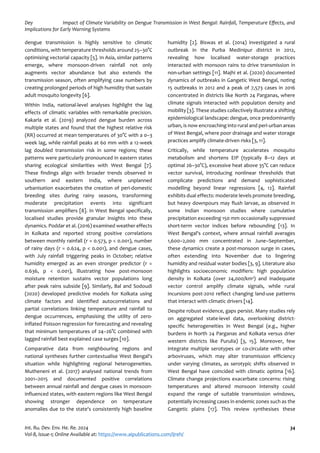 Impact of Climate Variability on Dengue Transmission in West Bengal ...