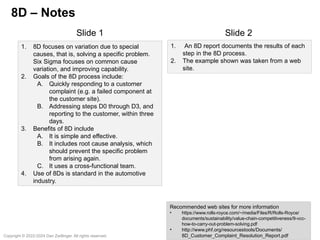 8D problem solving in 6 examples - recap | PPTX