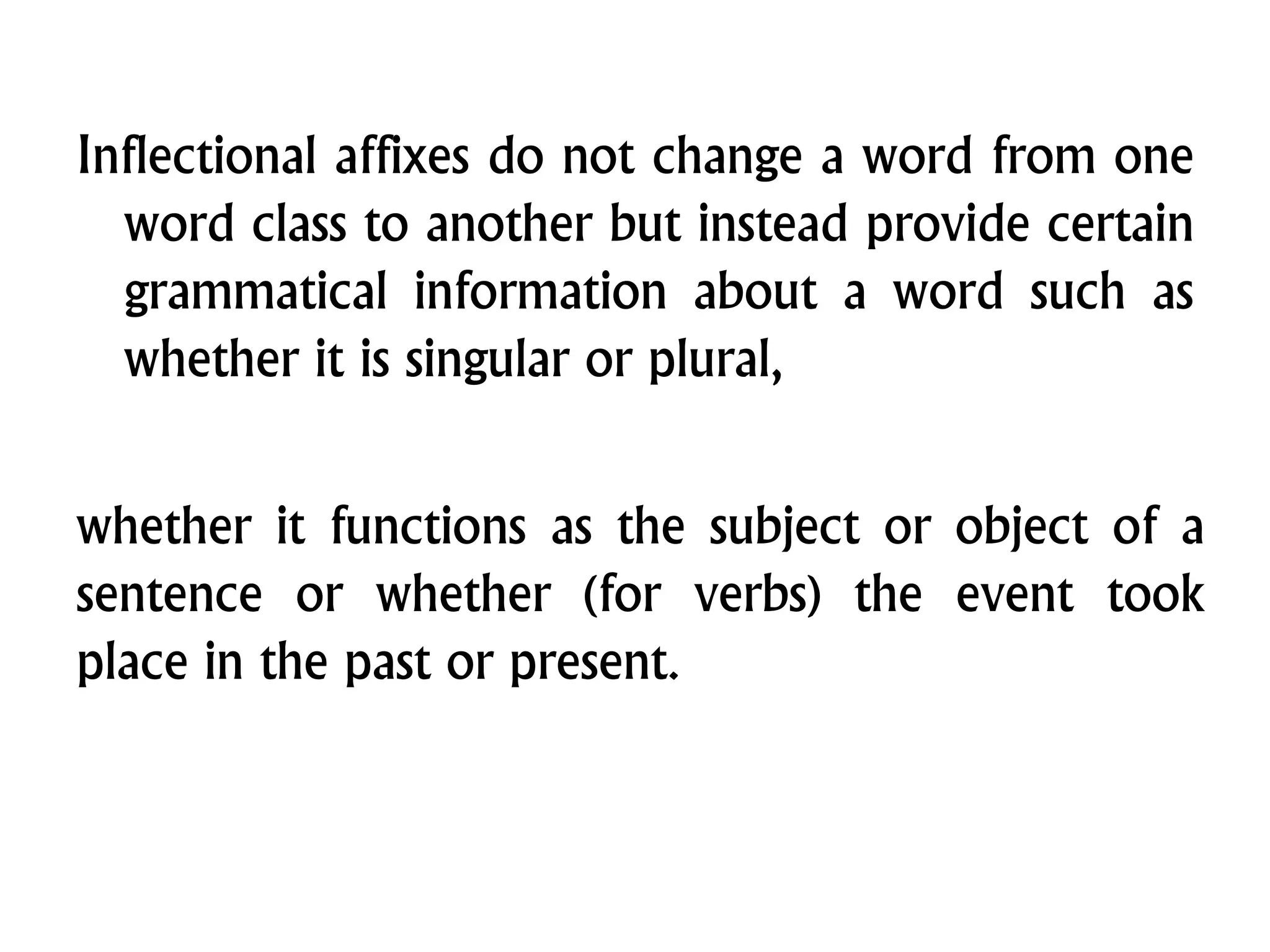 6 inflectional vs derivational | PDF