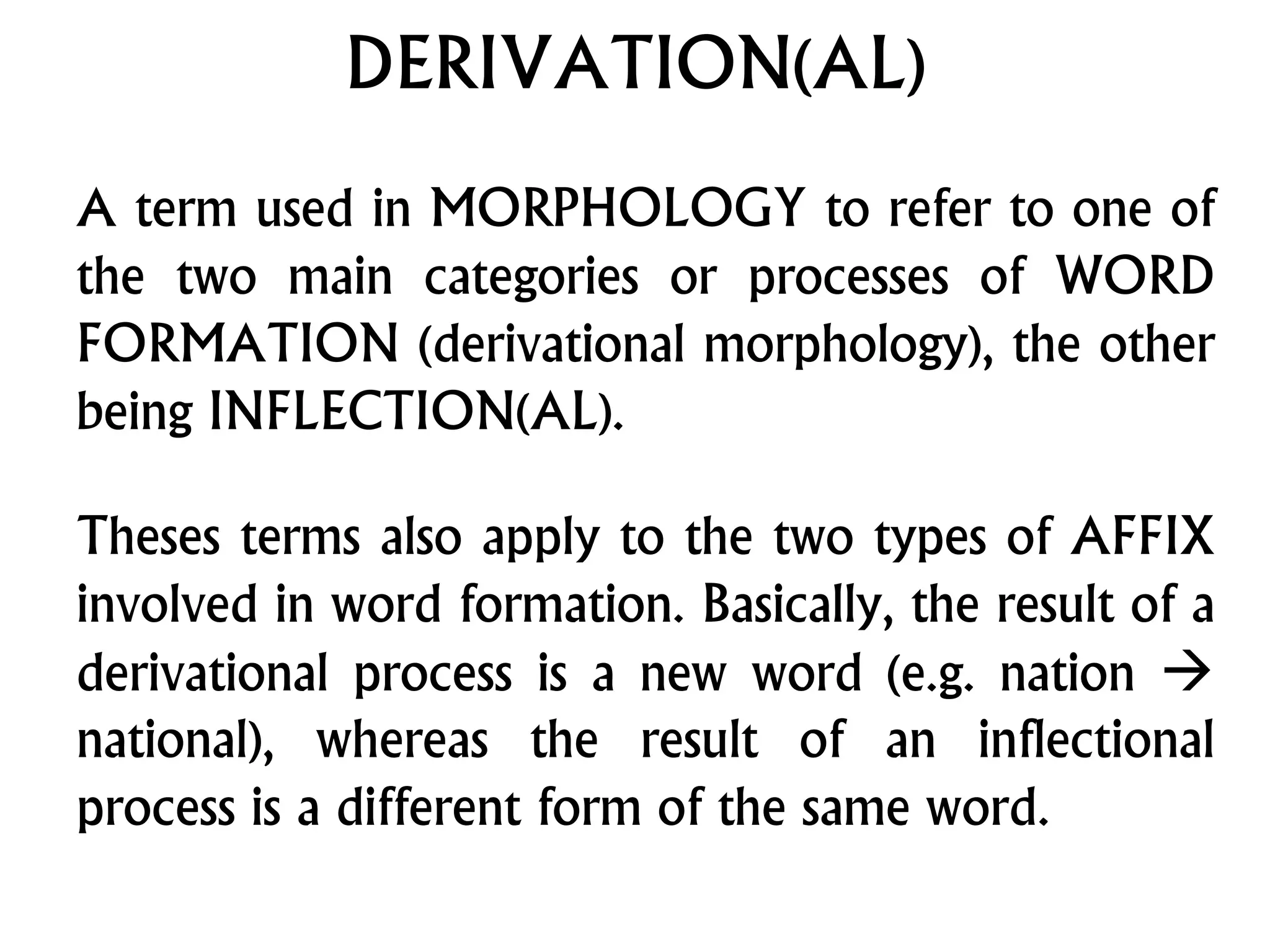 6 inflectional vs derivational | PDF