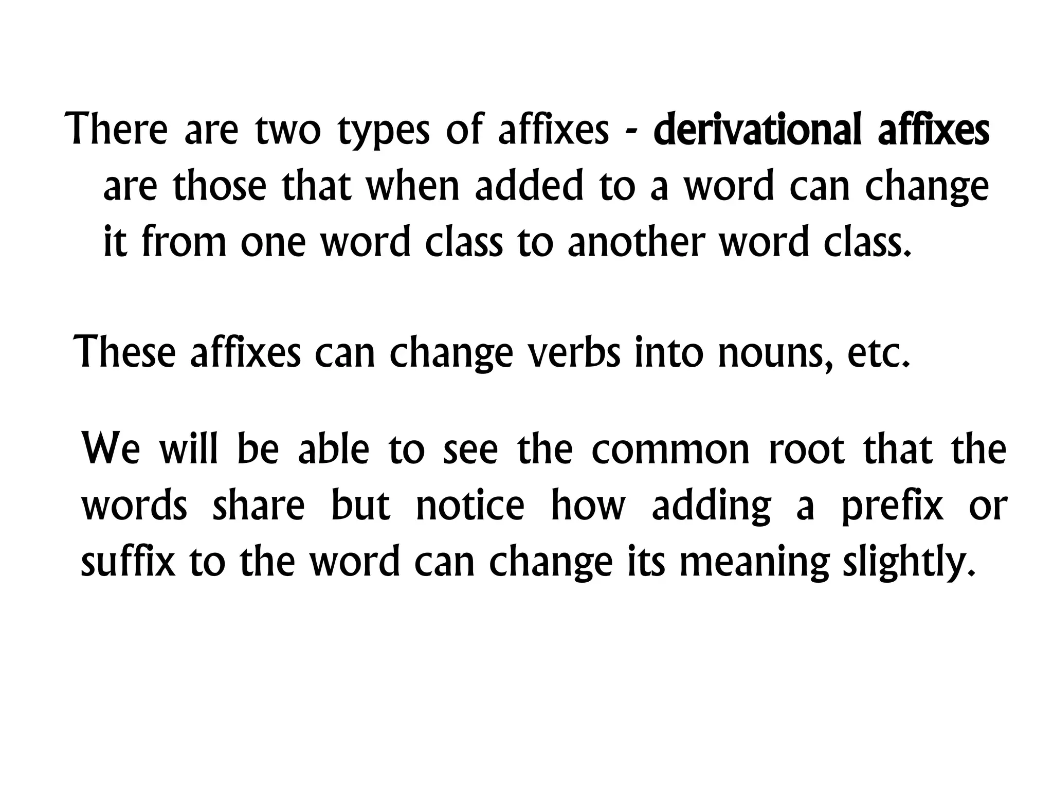 6 inflectional vs derivational | PDF