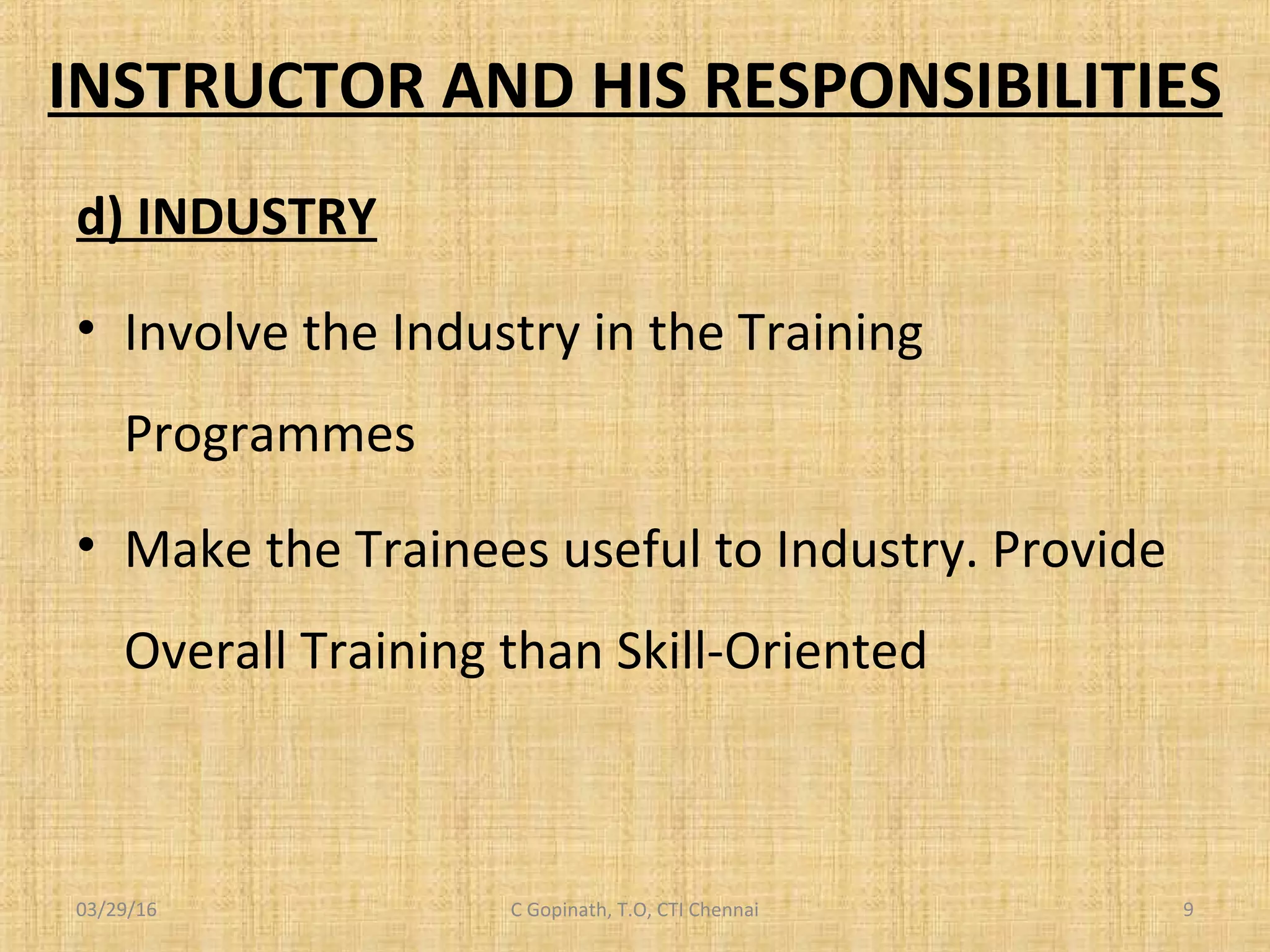 Instructor responsibilities | PPT