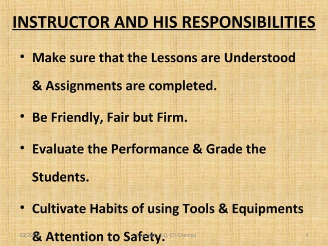 Instructor responsibilities | PPT