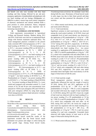 Integrated Weed Management Effect on Weeds and Seed Cotton Yield | PDF