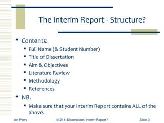 INTERIM REPORT REQUIREMENTS | PPT