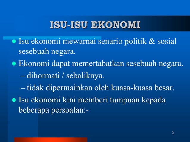 6 isu isu ekonomi | PPT