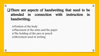 The Teaching of Handwriting | PPTX