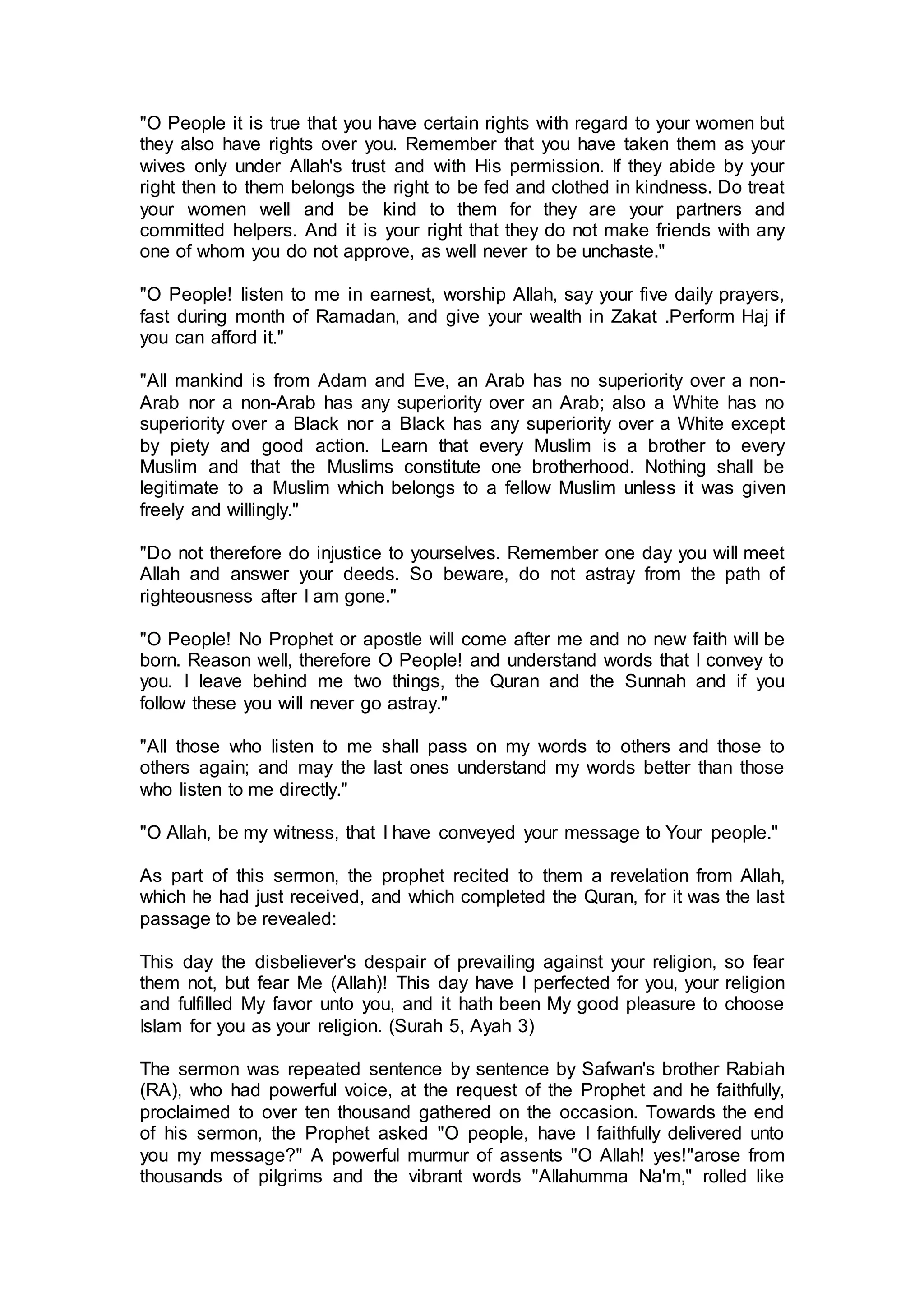 C9 - The Last Sermon of Prophet Muhammad PBUH | DOCX