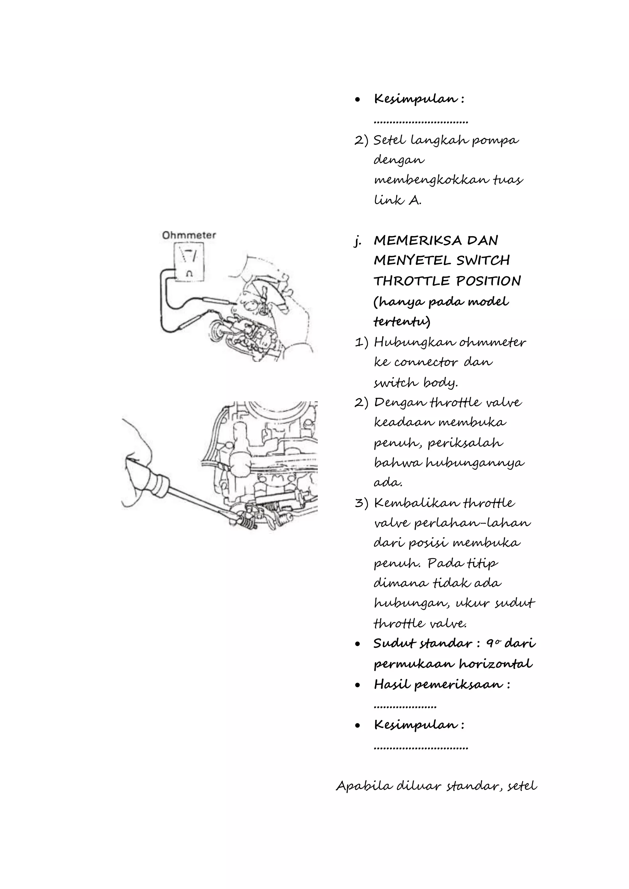 Jobsheet Overhaul Karburator | DOCX