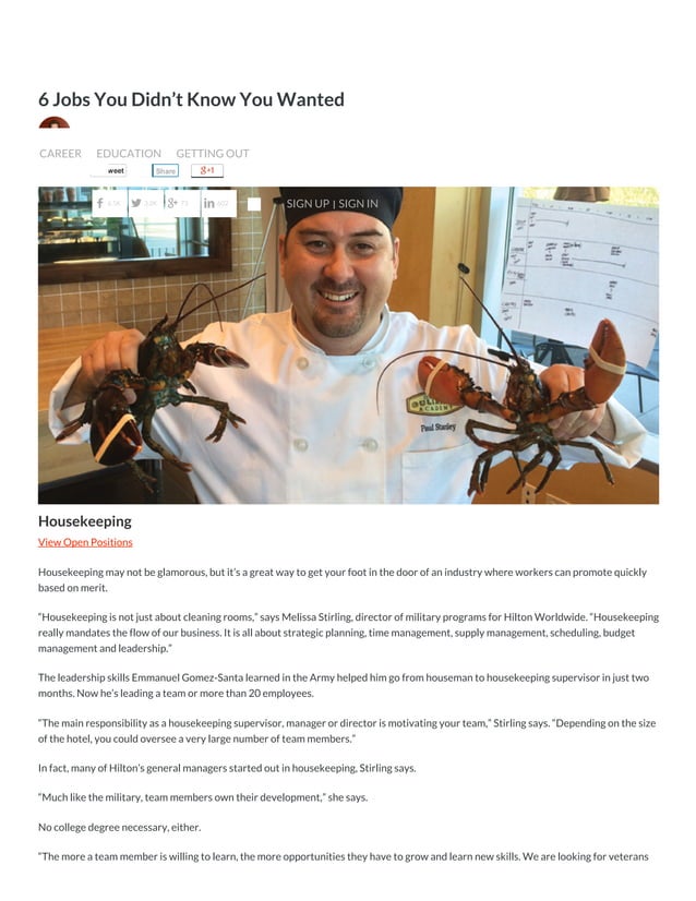 6 jobs you didn't know you wanted (Housekeeping) | PDF