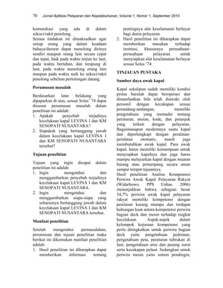 JURNAL PDP VOL 1 NO 1 Benny Agus Setiono Safety Equipment, Keselamatan ...