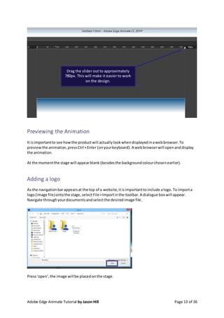 Create an Animated Navigation Bar - Edge Animate Tutorial | PDF