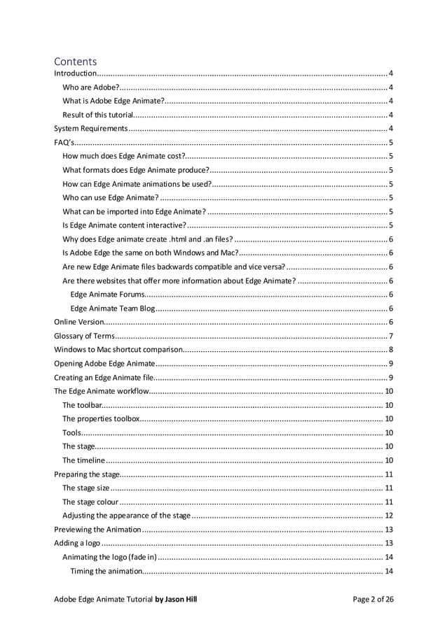 Create an Animated Navigation Bar - Edge Animate Tutorial | PDF
