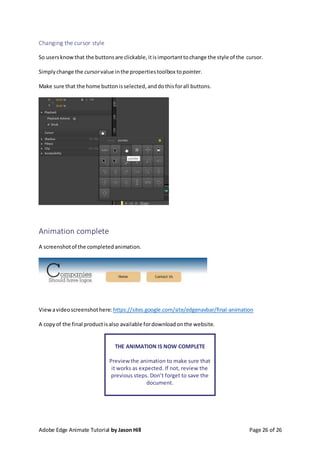 Create an Animated Navigation Bar - Edge Animate Tutorial | PDF