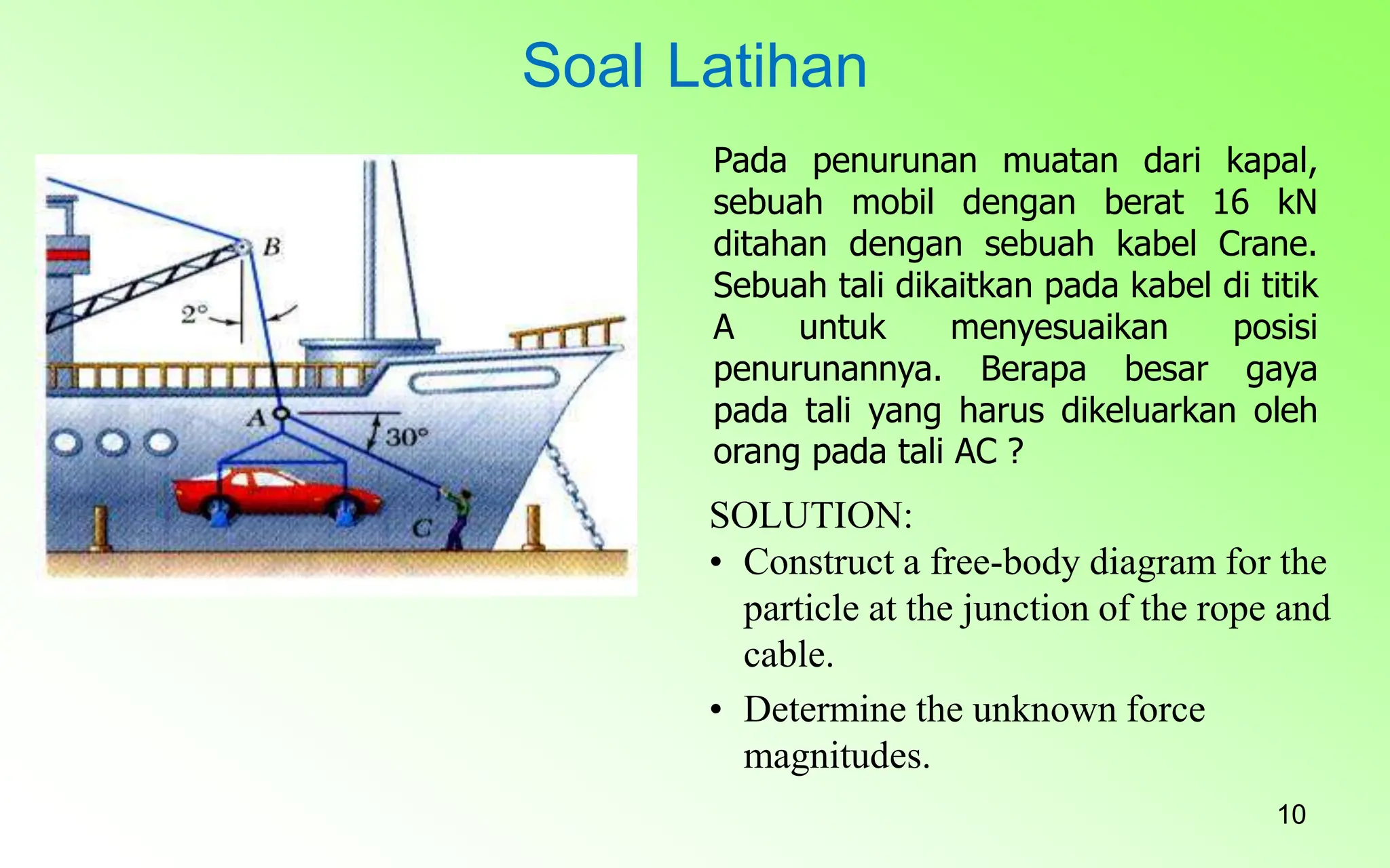 kuliah vi mekanika teknik Kesetimbangan Partikel | PPT