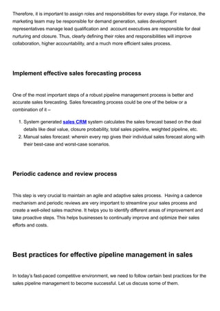 6 Key Steps For a Successful Pipeline Management Process | PDF | Sales ...
