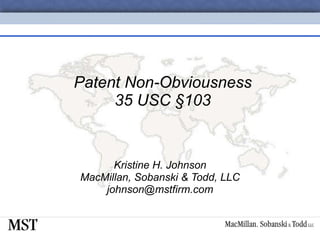 06-Patent Non-Obviousness 35 USC §103 | PPT | Law