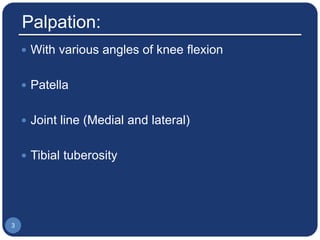 6 knee joint palpation | PPT
