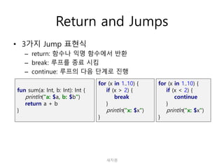 [새차원, 코틀린(Kotlin) 강좌] 6. Packages, Return and Jumps | PPTX