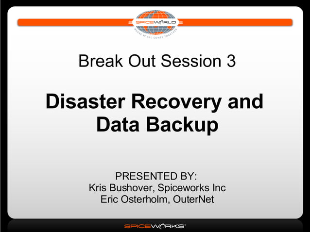 Disaster Recovery & Data Backup Strategies | PPT