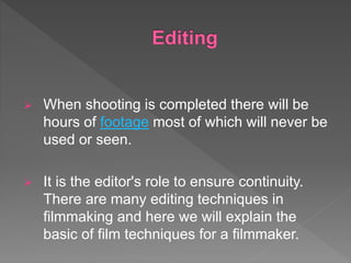 6 Learn Basic Film Techniques for Filmmaker | PPT | Free Download