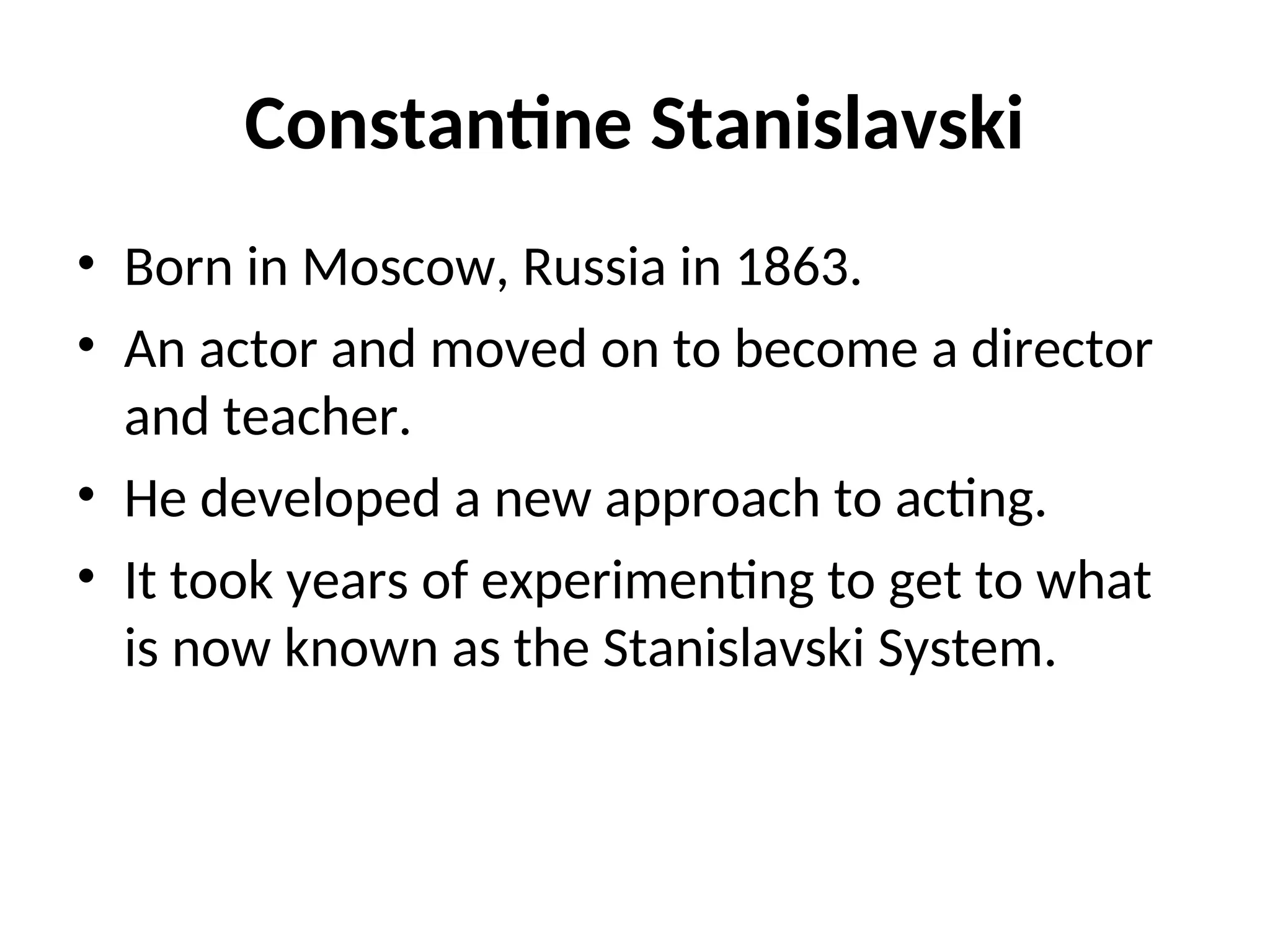 Russian Theater - Lecture Stanislavski Lesson | PPT