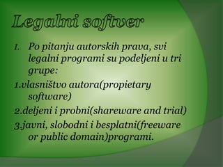 Legalni i piratski softver | PPT