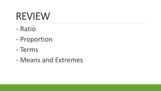 6 lesson 1 concepts of ratio and proportion | PPTX