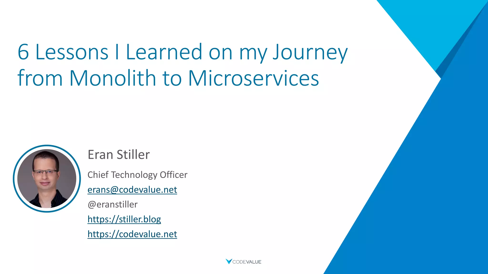 6 Lessons I Learned on my Journey from Monolith to Microservices | PPT