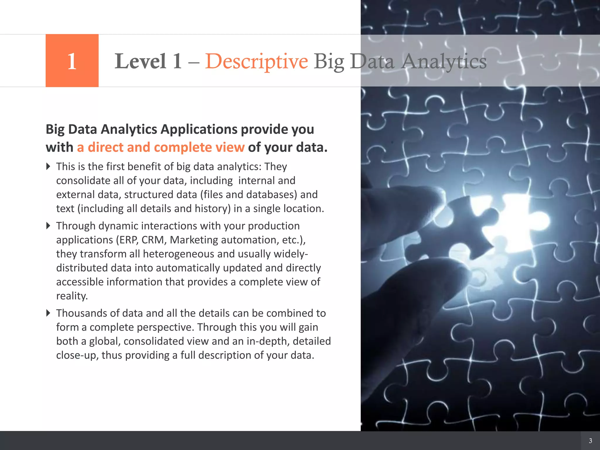 6 levels of big data analytics applications | PPT