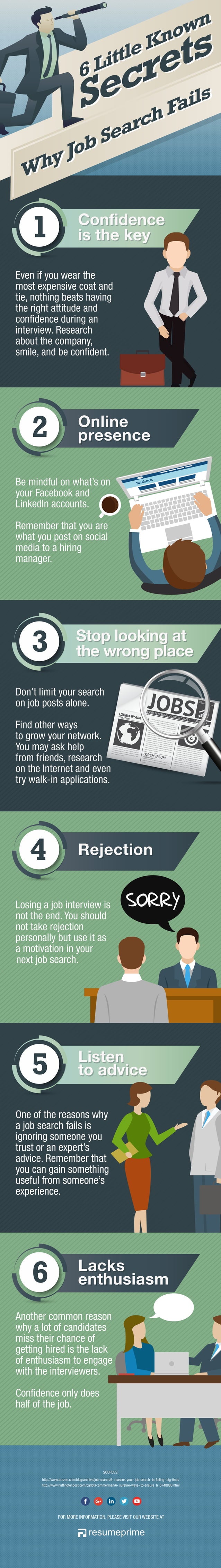 6 Little Known Secrets Why Job Search Fails [Infographic] | PDF