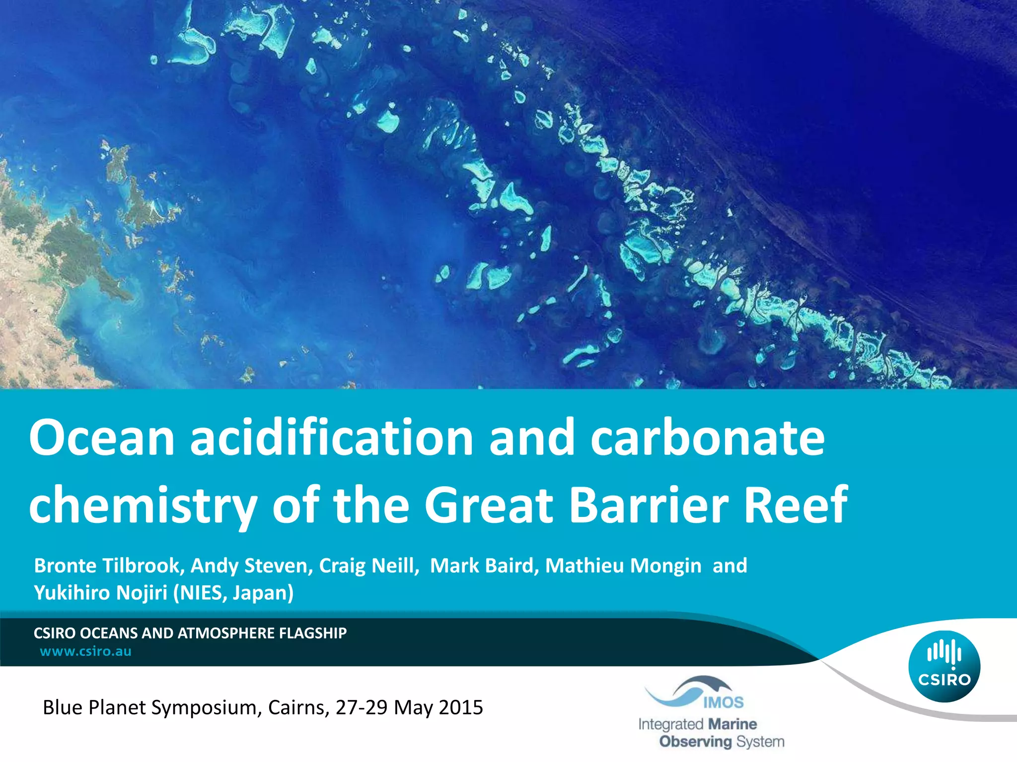 C5.01: Ocean acidification and seawater carbon chemistry of the Great ...
