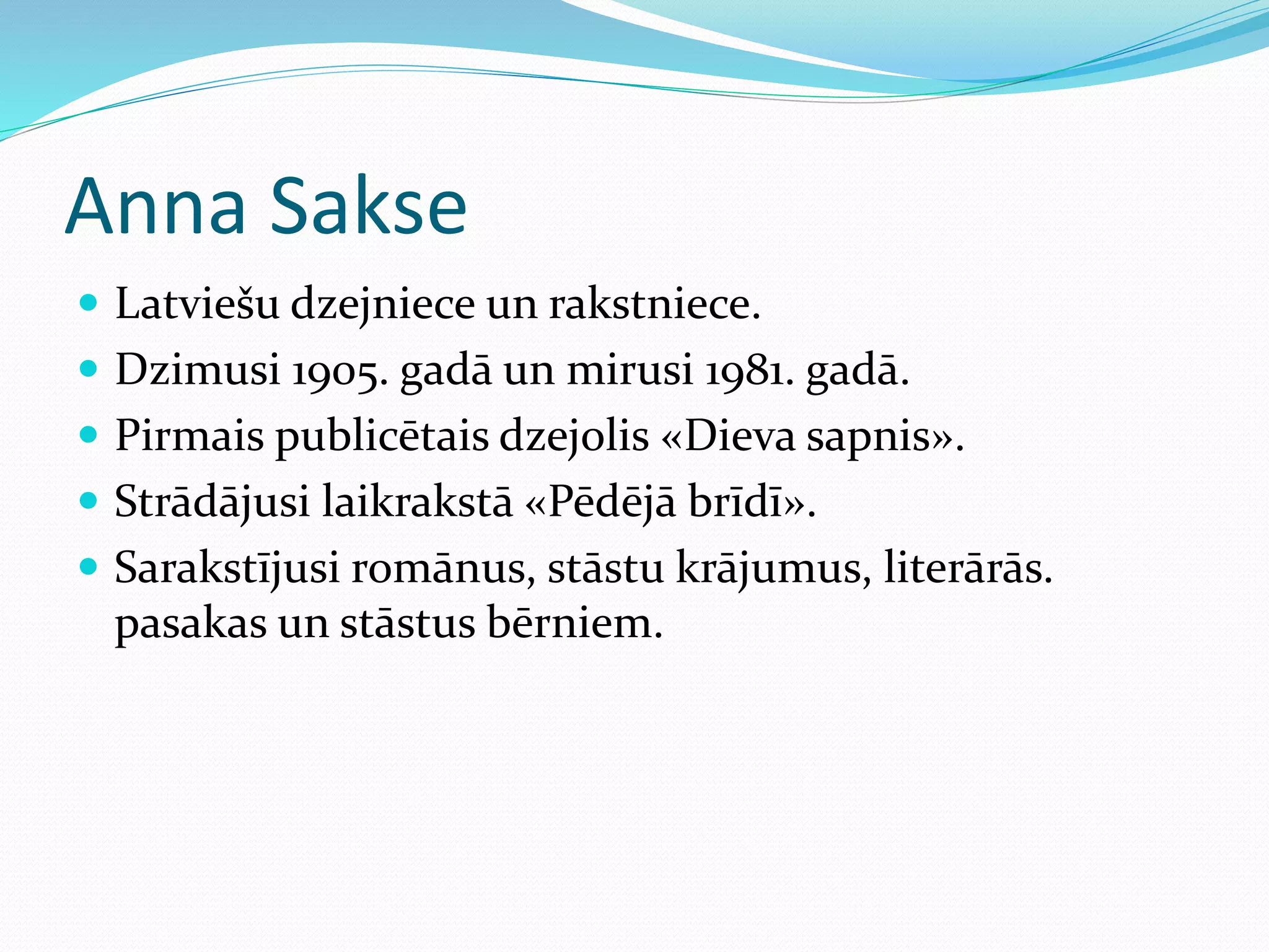 A.Sakse "Pasakas par ziediem". Lote | PPTX