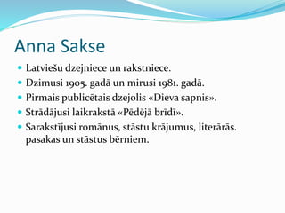 A.Sakse "Pasakas par ziediem". Lote | PPTX