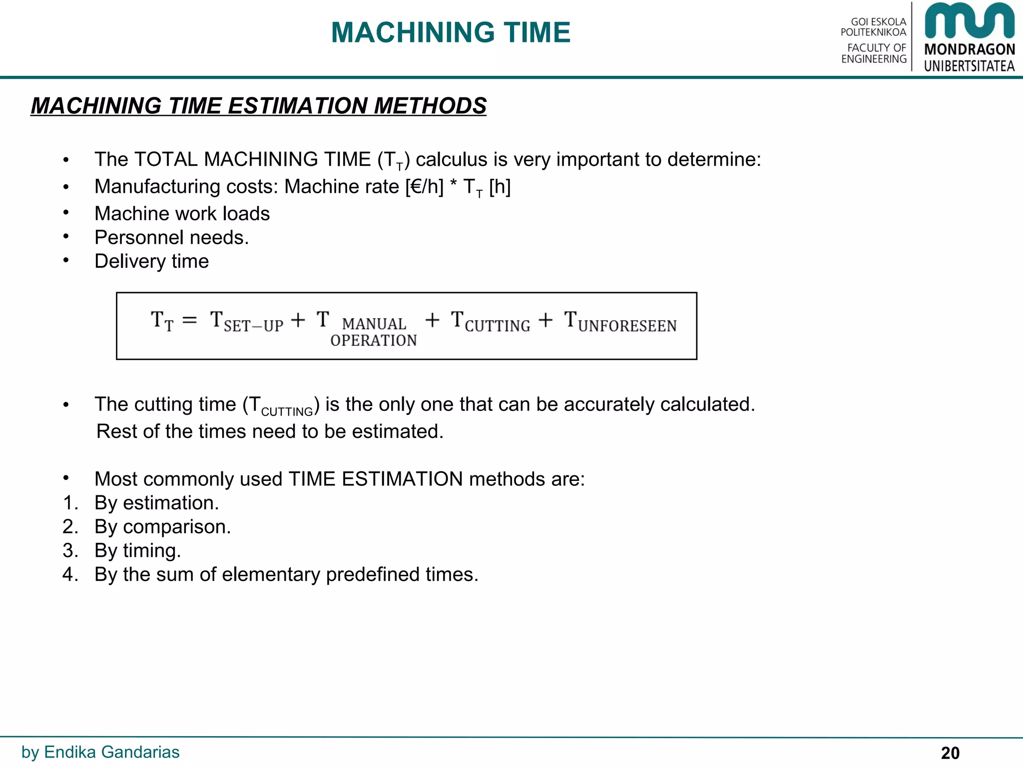 Machining time and costs | PPT