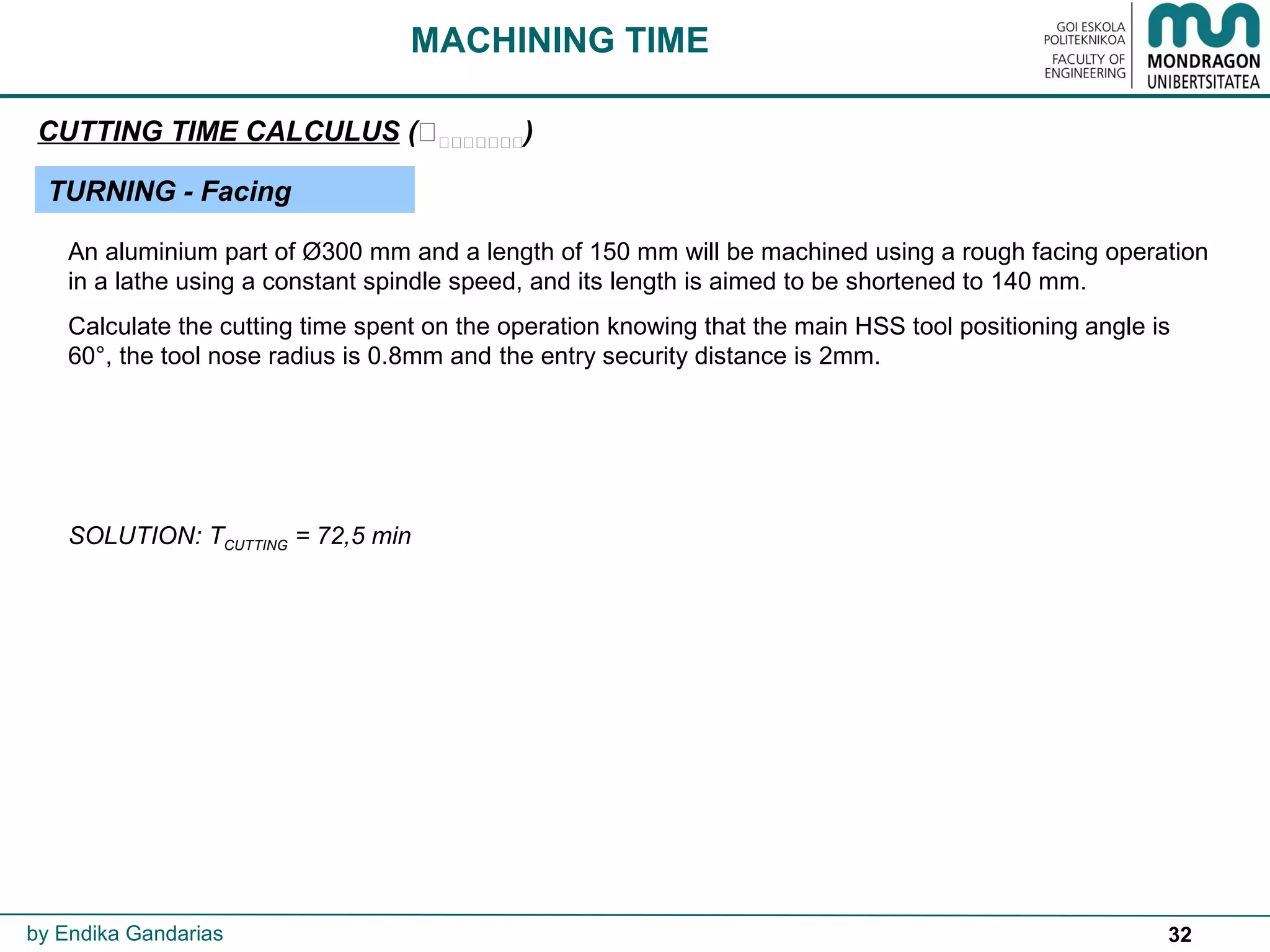 Machining time and costs | PPT