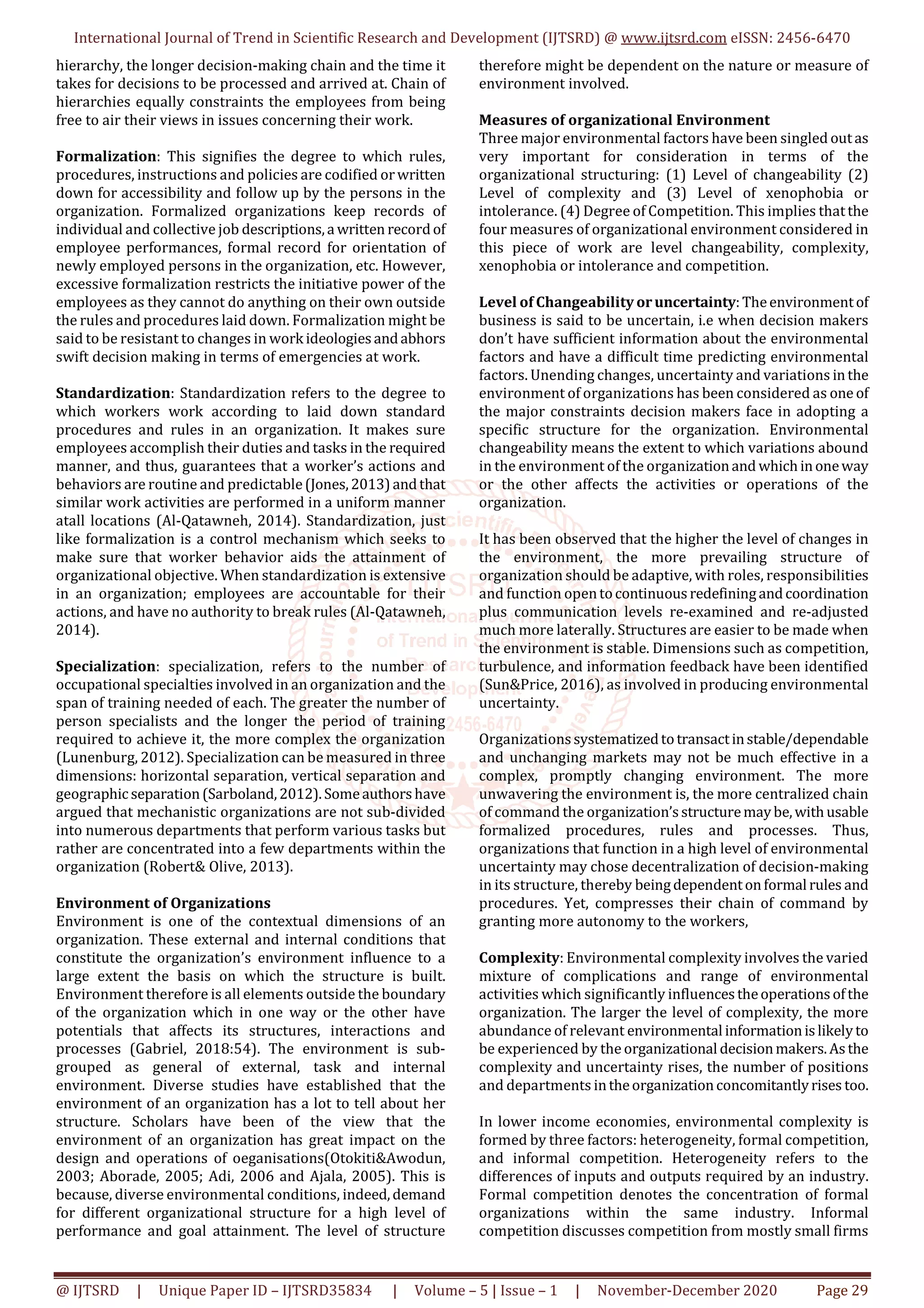 Macro Environment and Organisational Structure A Review | PDF