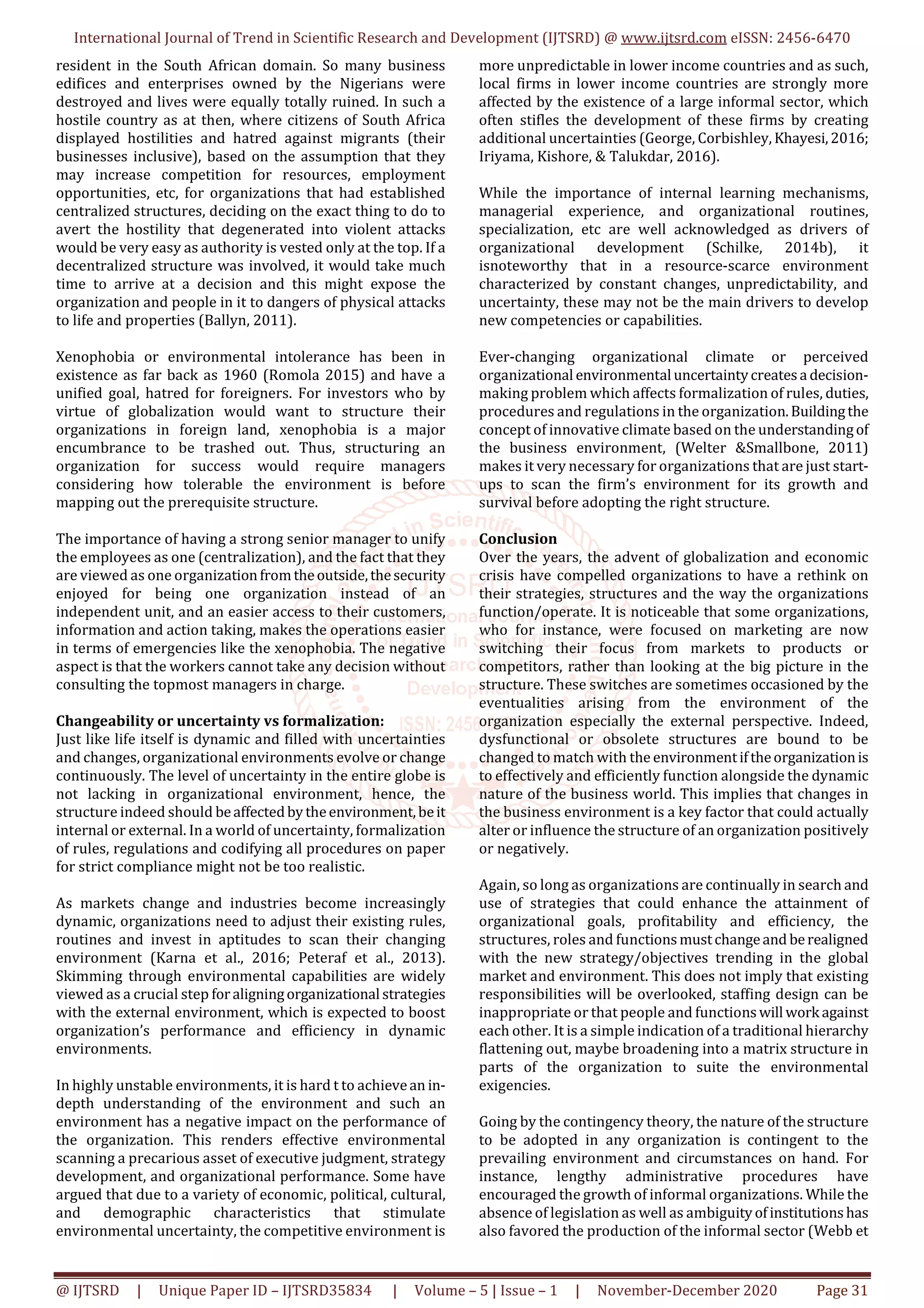 Macro Environment and Organisational Structure A Review | PDF