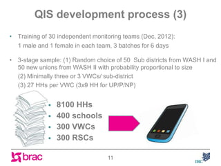 Participatory performance monitoring of WASH services at scale in BRAC ...