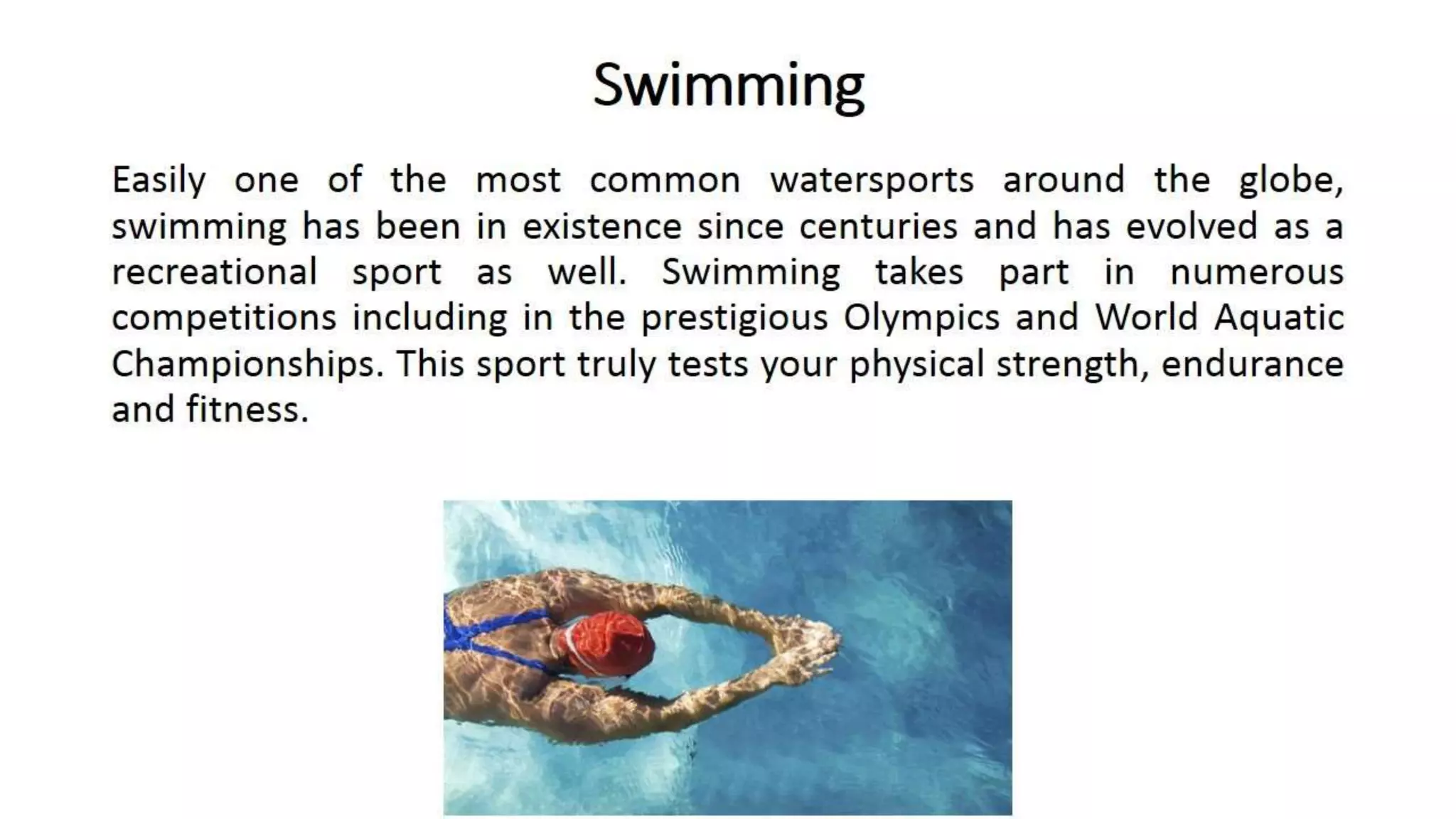 6 Major Types of Individual Water Sports Played | PPTX