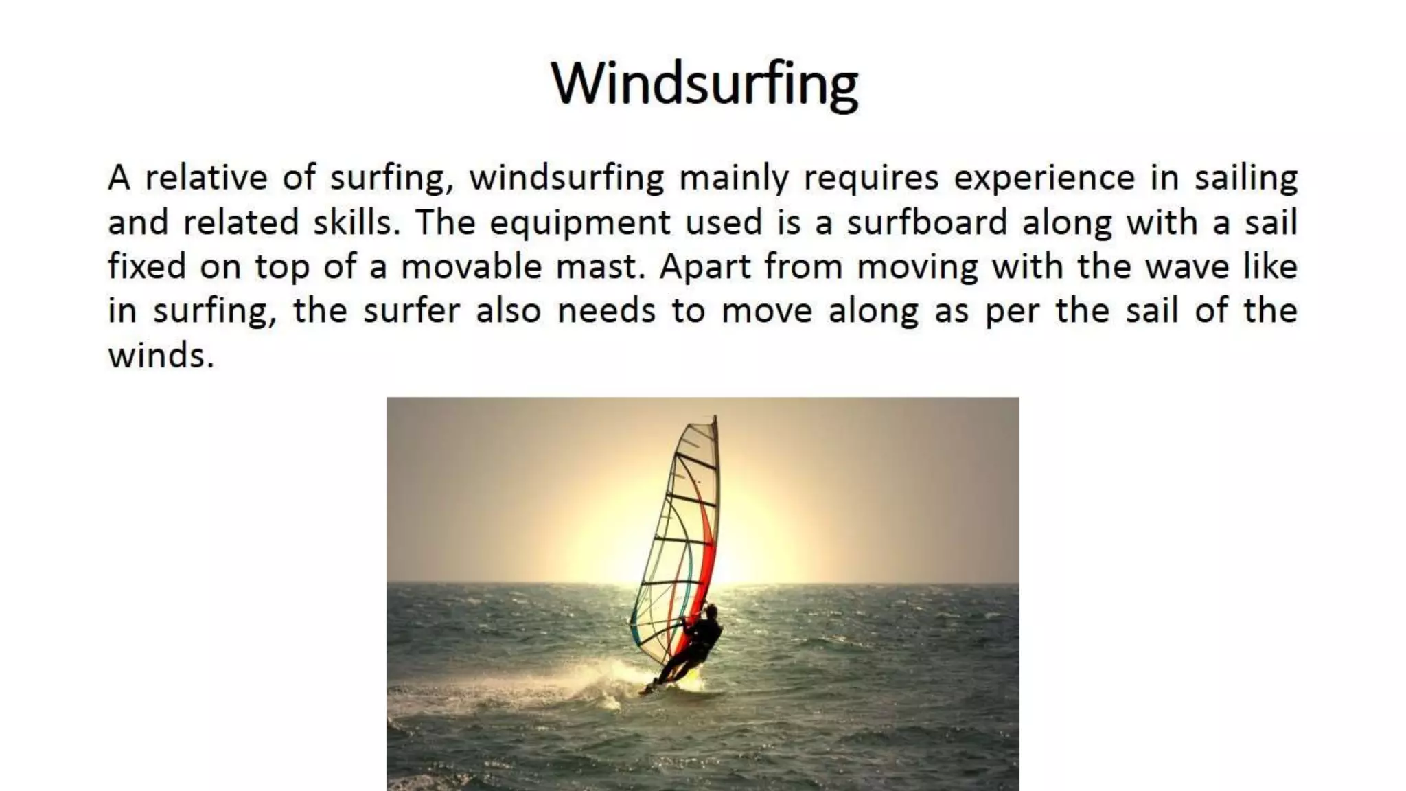 6 Major Types of Individual Water Sports Played | PPTX