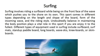 6 Major Types of Individual Water Sports Played | PPT