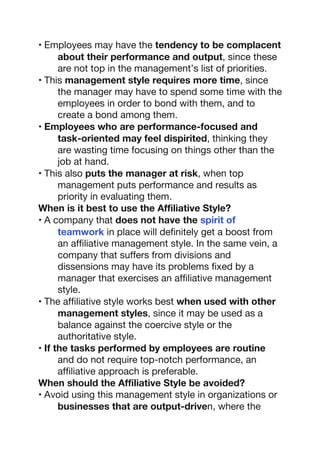 6 management styles and when best to use them | PDF