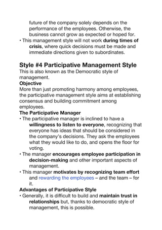 6 management styles and when best to use them | PDF