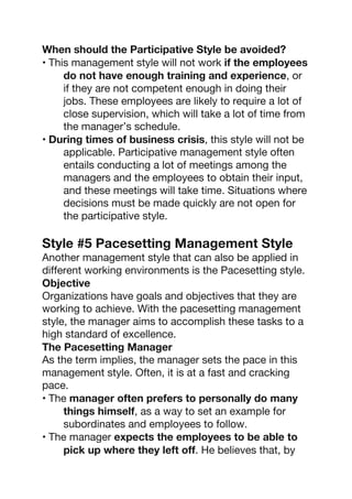 6 management styles and when best to use them | PDF