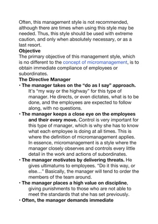 6 management styles and when best to use them | PDF