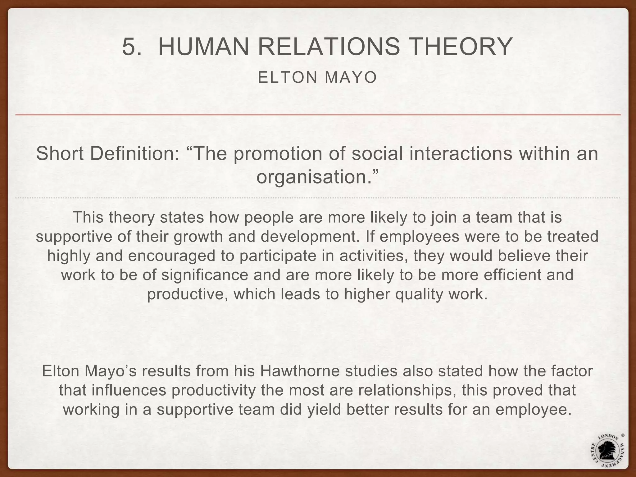 Explaining the 6 Management Theories | PPTX