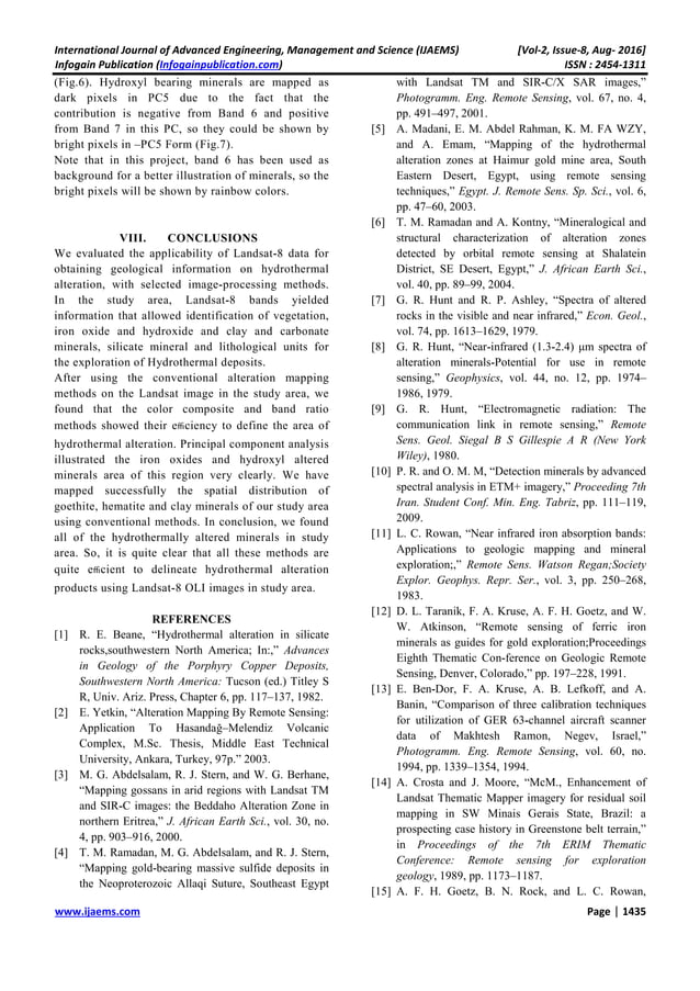 Mapping Hydrothermal Mineral Deposits Using PCA and BR Methods in Baft 1:100000 Geological Sheet ...