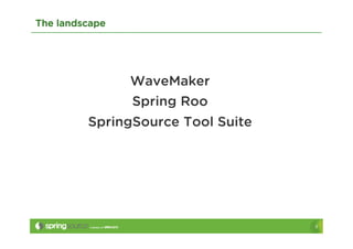 Spring Day | WaveMaker - Spring Roo - SpringSource Tool Suite: Choosing the Right Tool for the ...